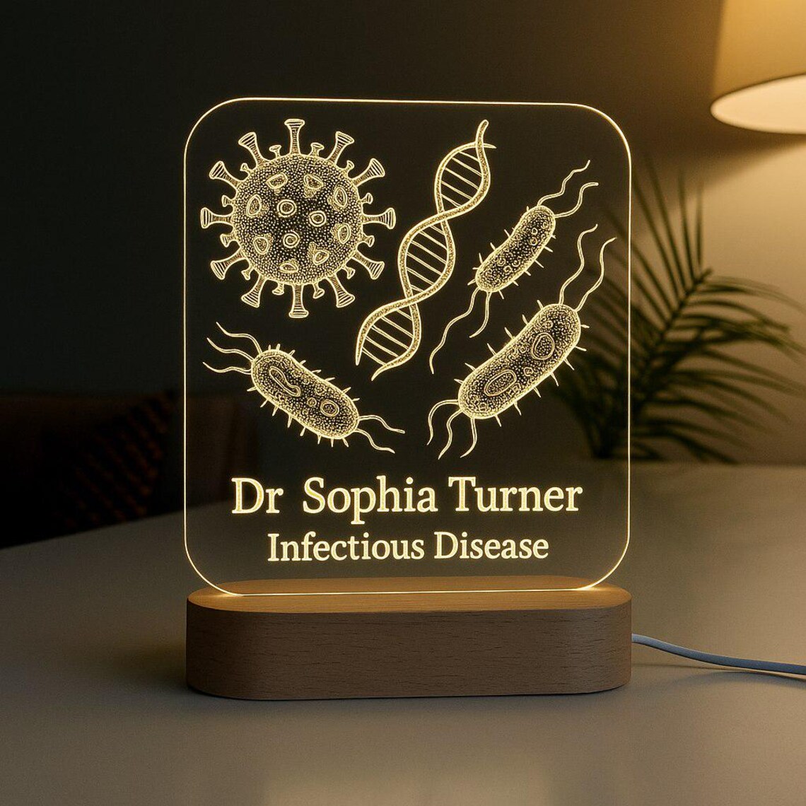 Medical Doctor Custom Night Light Personalized Gift With Laser Engraved ...