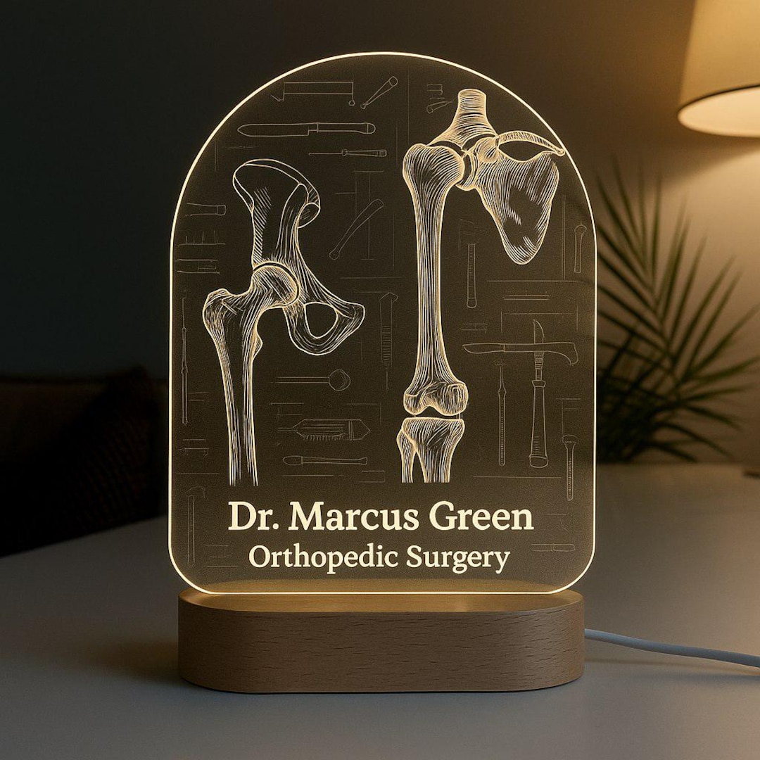 Orthopedic Surgeon Custom Night Light Personalized LED Gift With Laser ...