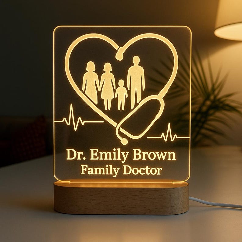 Custom Dermatologist Gift Night Light – Personalized LED Lamp With ...