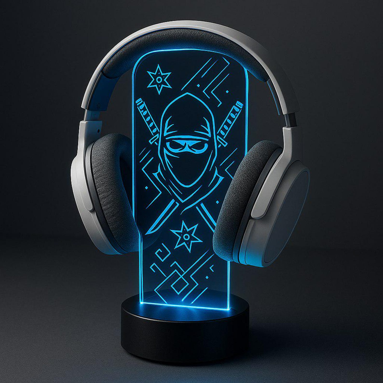Custom LED Headphone Stand With Gamertag – Personalized Gaming Headset ...