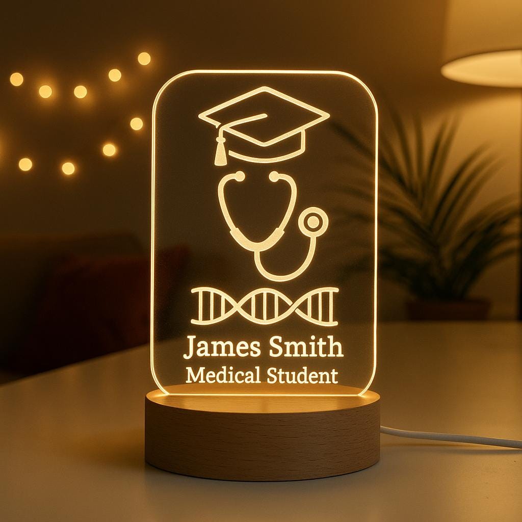 Pathologist Gift Custom Night Light – Personalized Engraved Acrylic ...