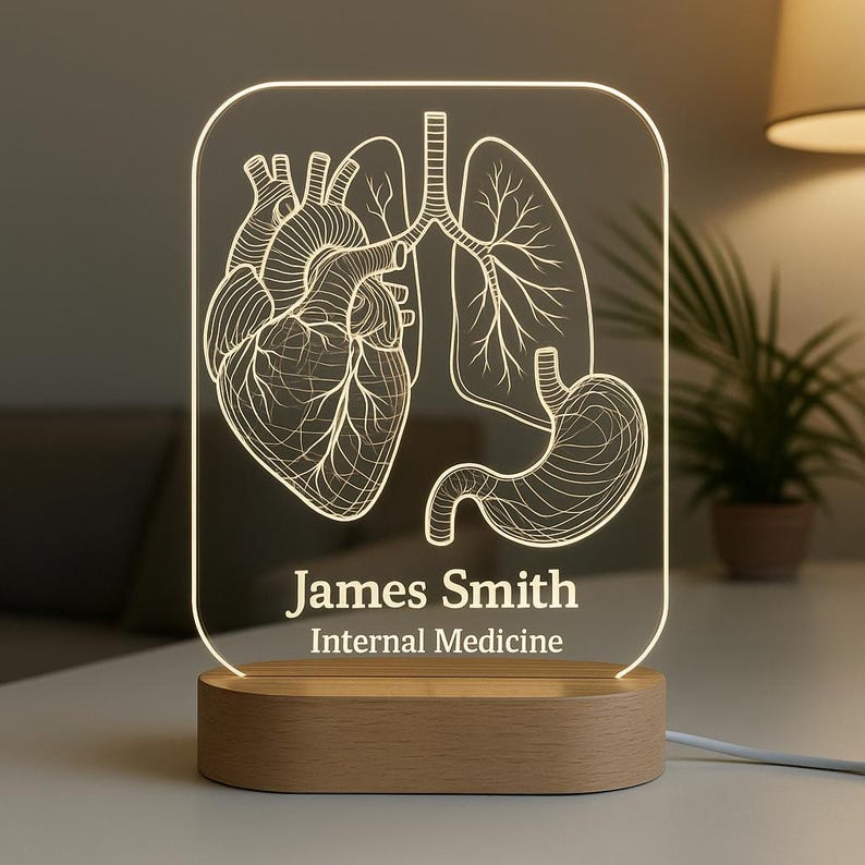 Pathologist Gift Custom Night Light – Personalized Engraved Acrylic ...