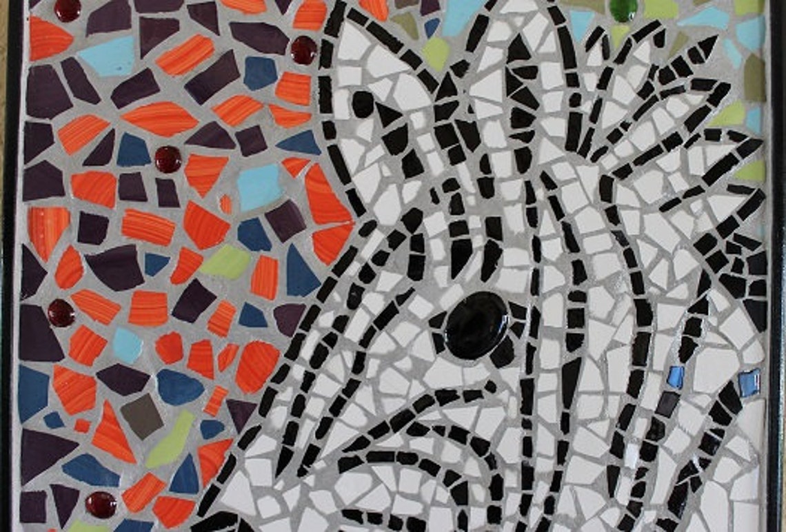 Mosaic Original Zebra Wall Art Hanging | Etsy