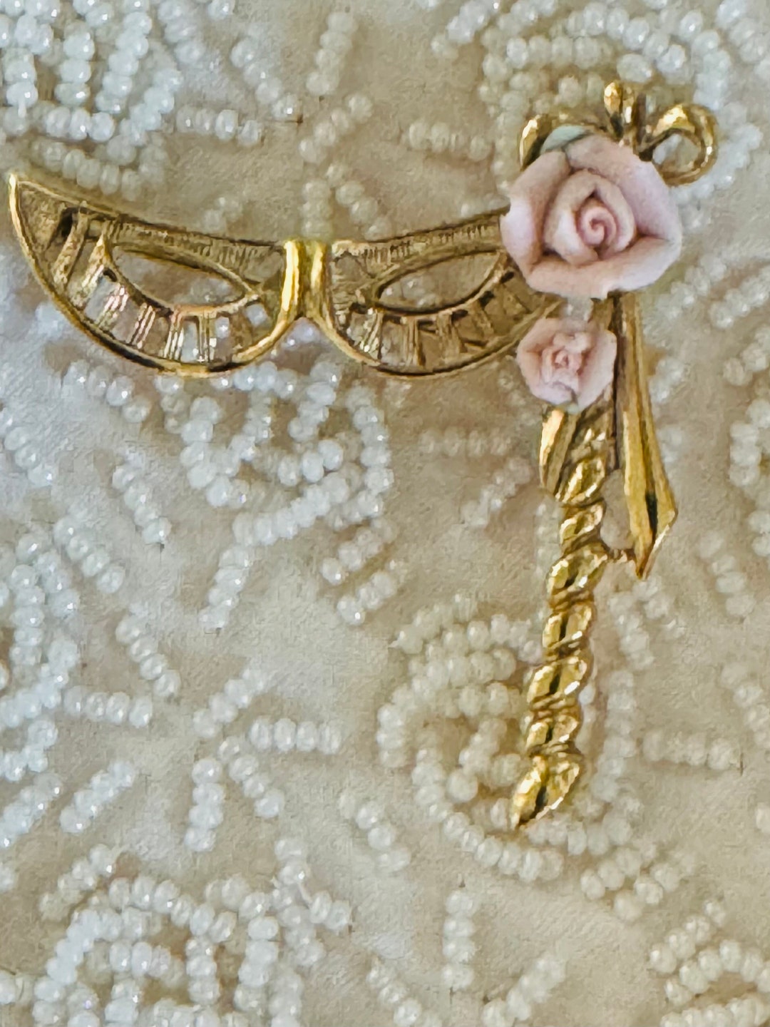 1928 Jewelry Co. Blush Pink Roses, Opera Theater Glasses Brooch - Etsy