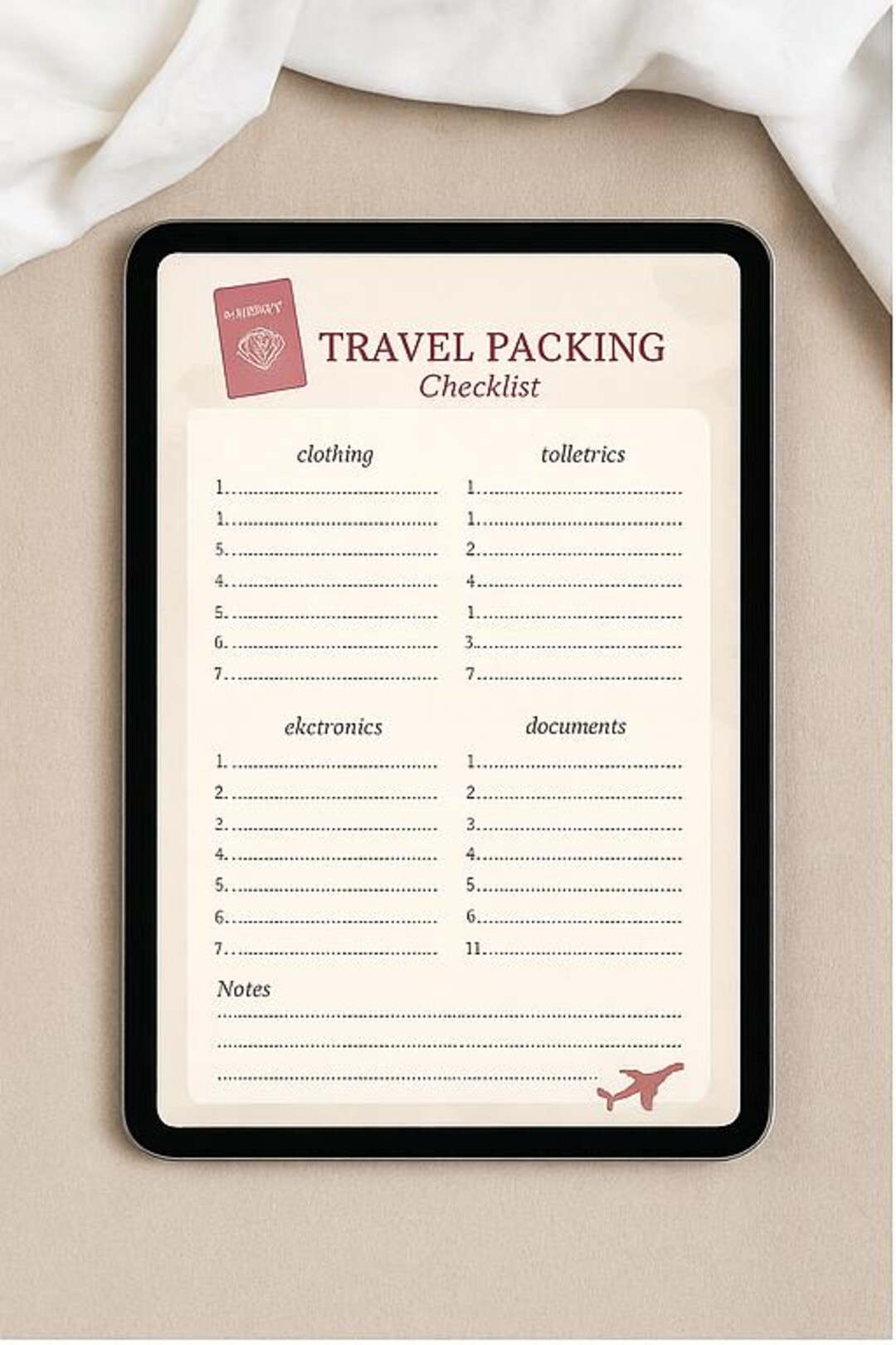 Travel Packing Checklist – Printable PDF – A4 Format – Vacation Planner ...