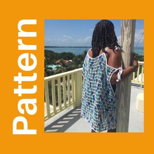 Crochet Swimsuit Cover-up Dress PATTERN: Beginner-friendly Cotton ...