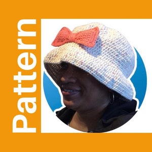 Crochet PATTERN, Crusher Hat, Wide Brim Sun Hat, Floppy Hat, Pattern ...