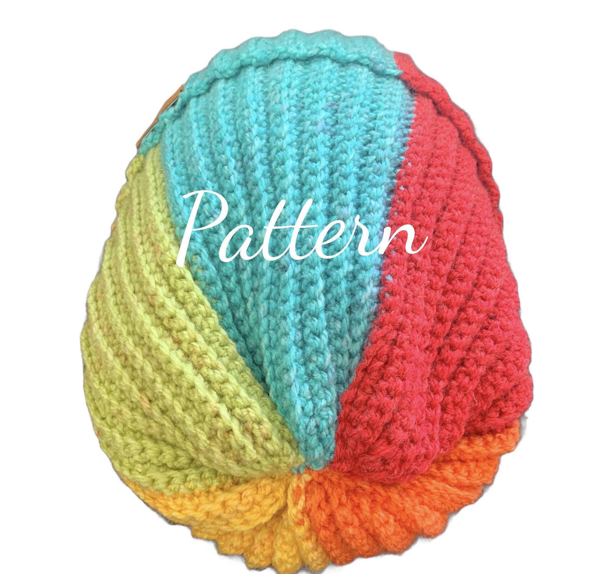 Crochet Rasta Ribbed Hat PATTERN: Rainbow Camo Toque (PDF Digital ...