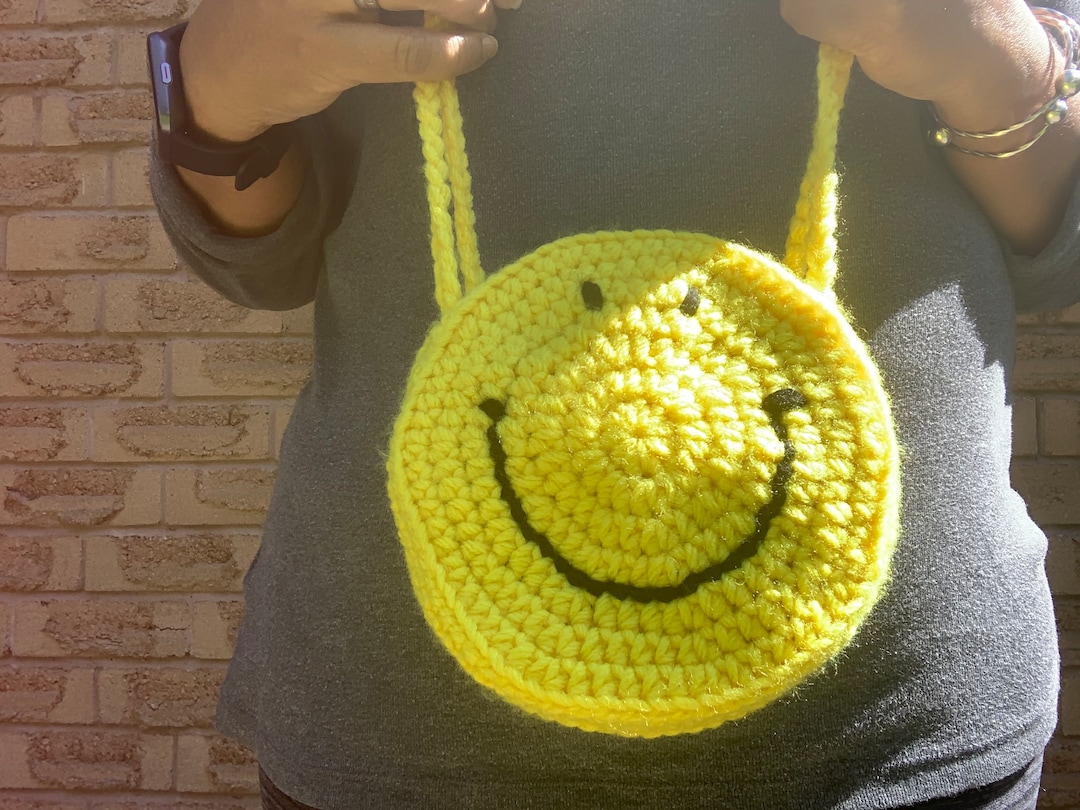 Crochet Smiley Face Happy Face Bag PATTERN, PDF, Digital Download - Etsy