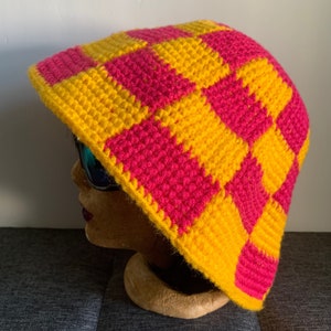 Crochet Bucket Hat Pattern Tutorial Checkered Easy Beginner - Etsy