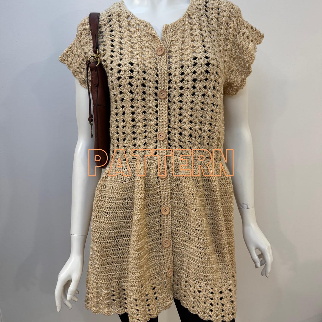 Crochet Button-down Dress PATTERN: Easy Beginner Design (PDF) - Etsy