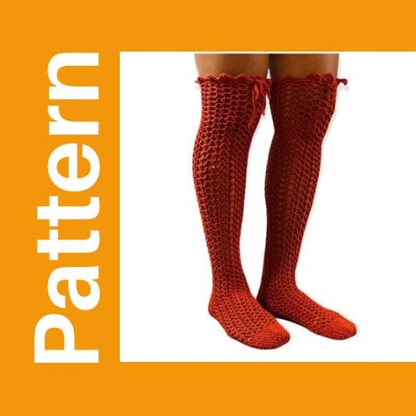 Crochet Thigh High Socks - Etsy