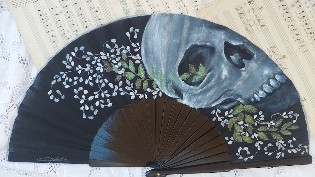 Abanico Calavera Gotico - Etsy