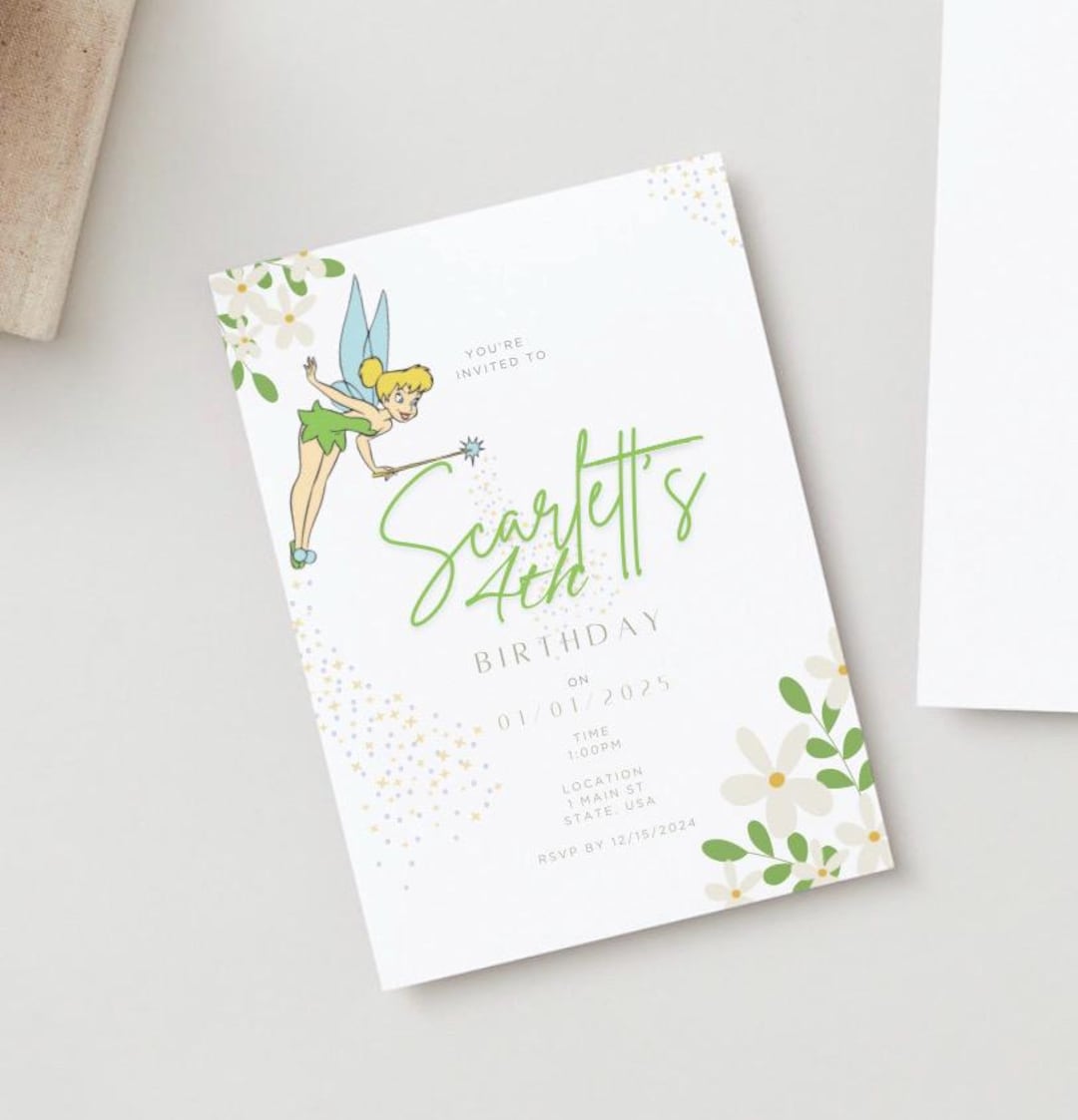 Tinker Bell Birthday Invitation Template - Etsy