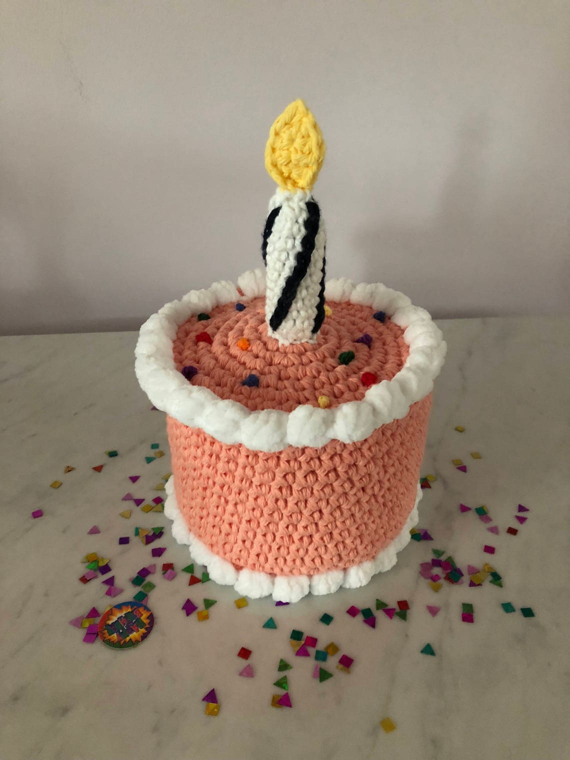 Birthday Cake Crochet Birthday Cake Photo Prop Birthday Centerpiece ...