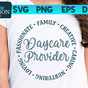 Daycare Provider Circle SVG Cut File , Child Care Word Art, Cricut Cut ...