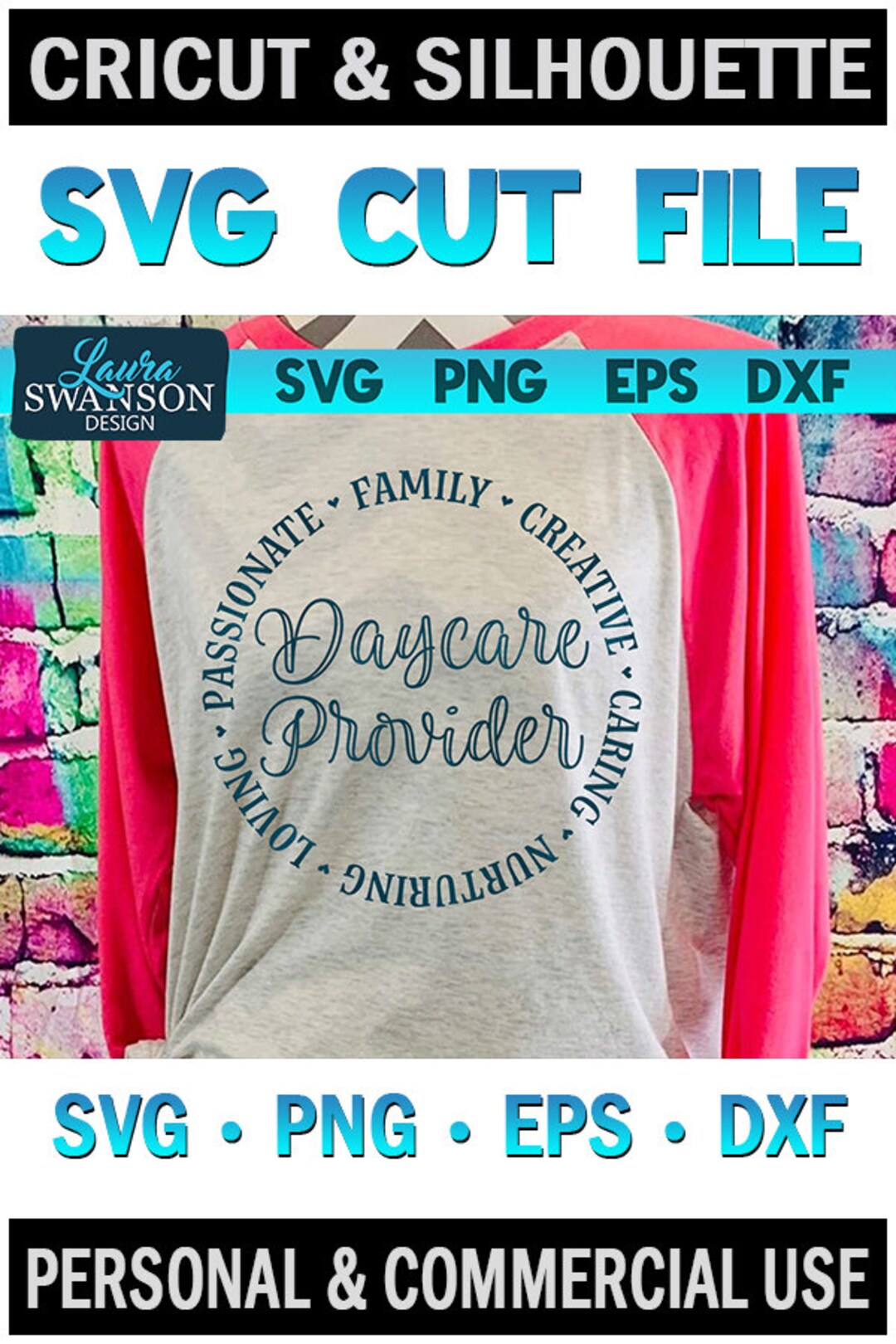 Daycare Provider Circle SVG Cut File , Child Care Word Art, Cricut Cut ...