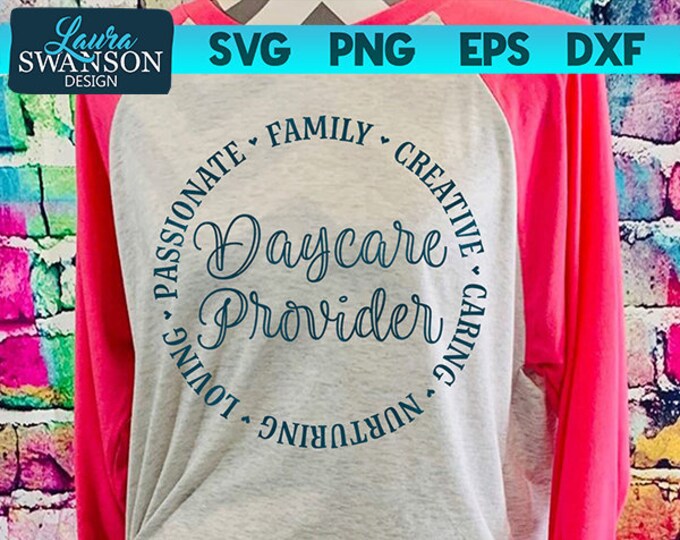 Daycare Provider Circle SVG Cut File , Child Care Word Art, Cricut Cut ...
