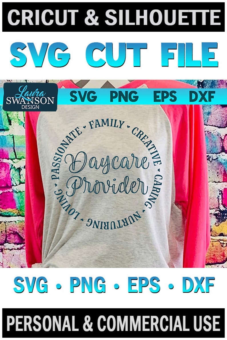 Daycare Provider Circle SVG Cut File , Child Care Word Art, Cricut Cut ...
