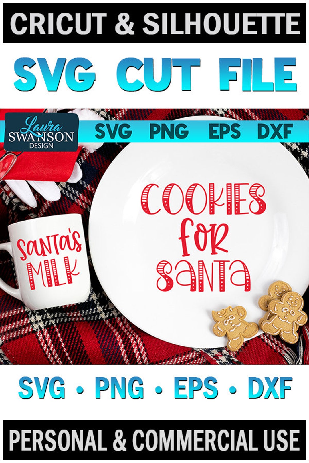 Cookies and Milk for Santa SVG Cut File, Christmas Cut File, Cricut Cut ...