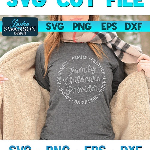 Family Childcare Provider Circle SVG Cut File Daycare Word | Etsy