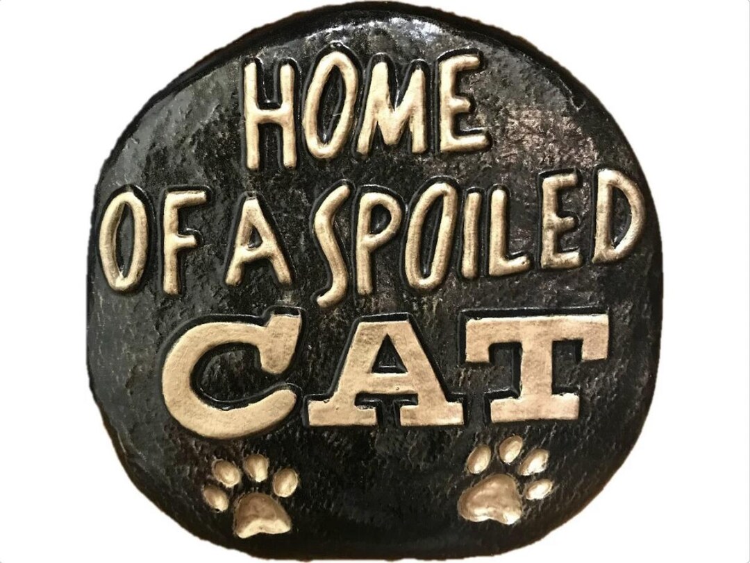 SPOILED CAT Standing Rock Concrete Mold, Concrete Mold, Garden Rock Art ...