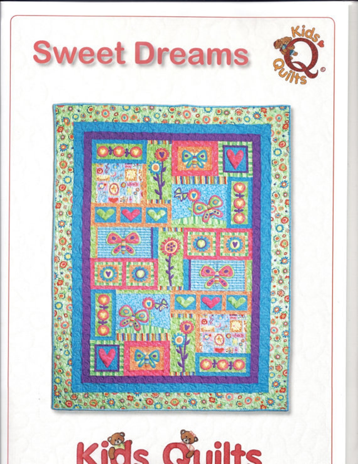 SWEET DREAMS Quilt Pattern ~ Appliqué & Pieced Quilt Sewing Pattern Cot ...
