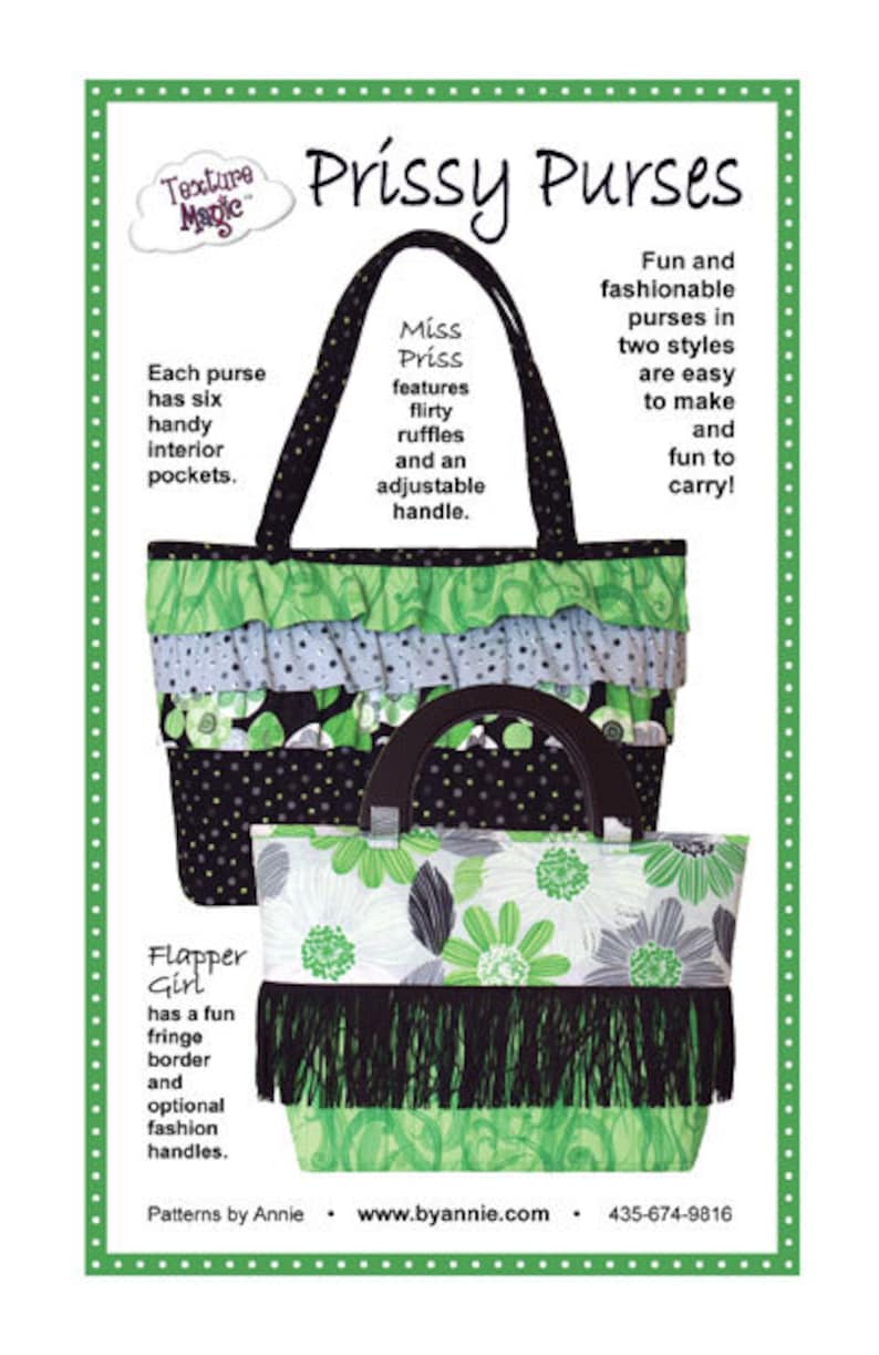 PRISSY PURSES ~ Sewing Pattern for a Fashionable Purse ~ Fun Purses in ...
