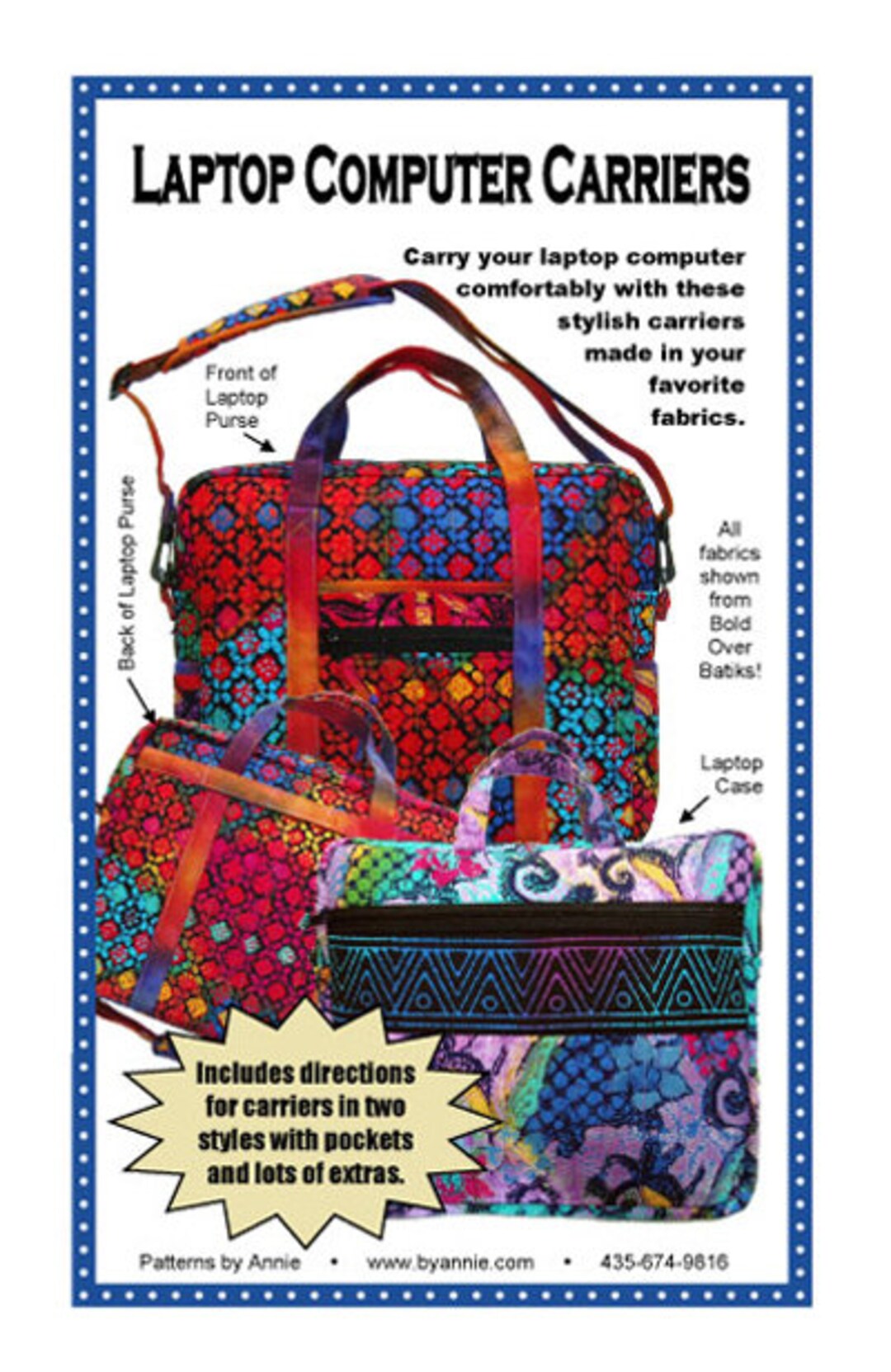 Laptop Computer Carriers ~ Sewing Pattern for a Laptop Case or a Laptop ...