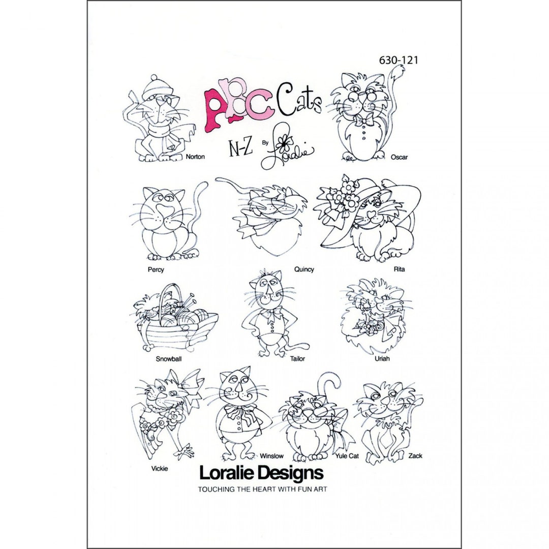 ABC Cats N-Z ~ Machine Embroidery CD ~ Machine Embroidery Collection of ...