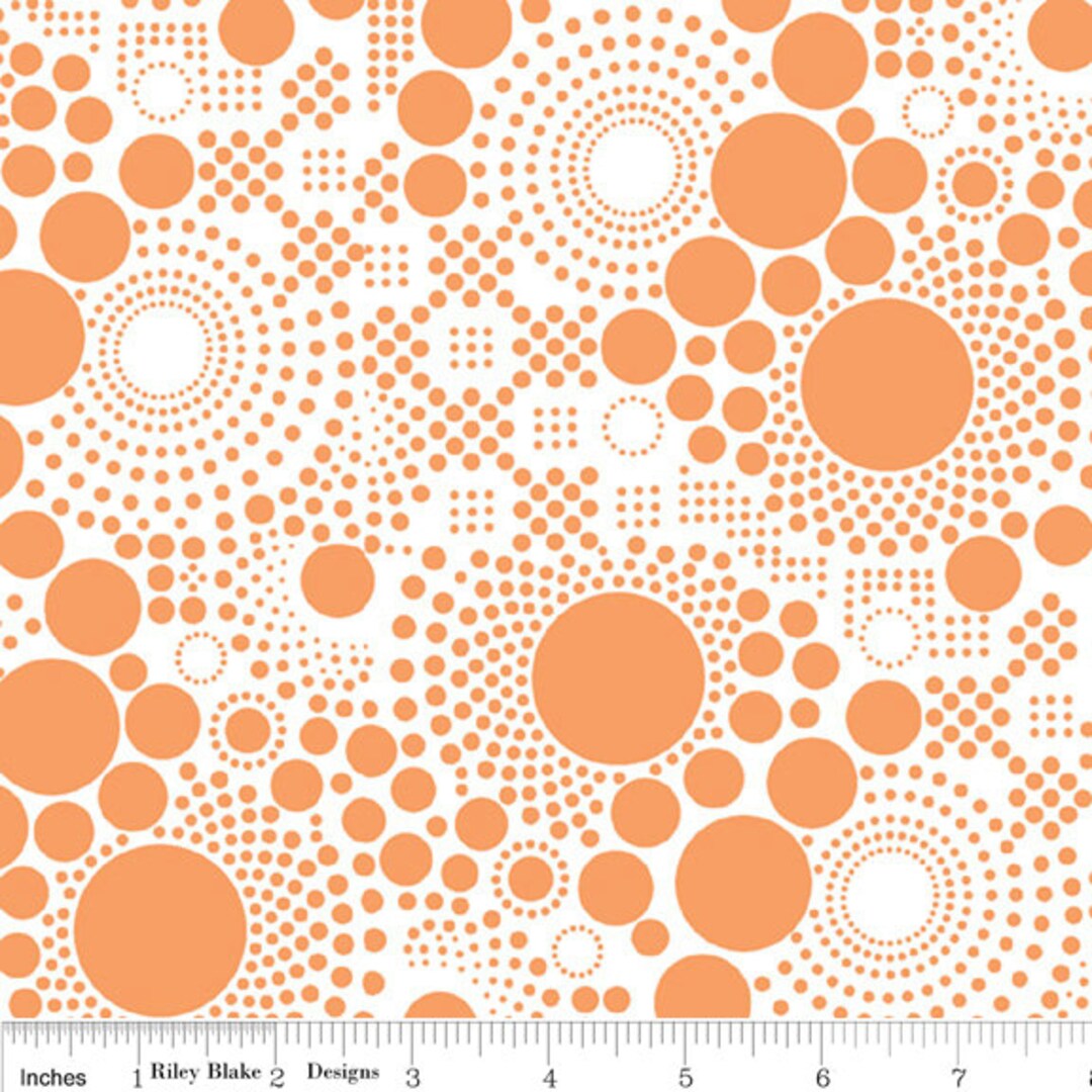 Hipsters ~ Pop ORANGE ~ 100% Cotton Fabric ~ 1/2 Yard ~ 18" X 44 ...