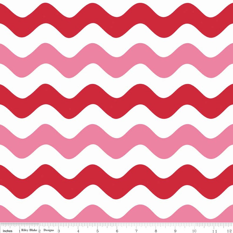 WAVE Design in Assorted Colors ~ 100% Cotton Fabric ~ 1/2 Yard Cut ~ 18 ...