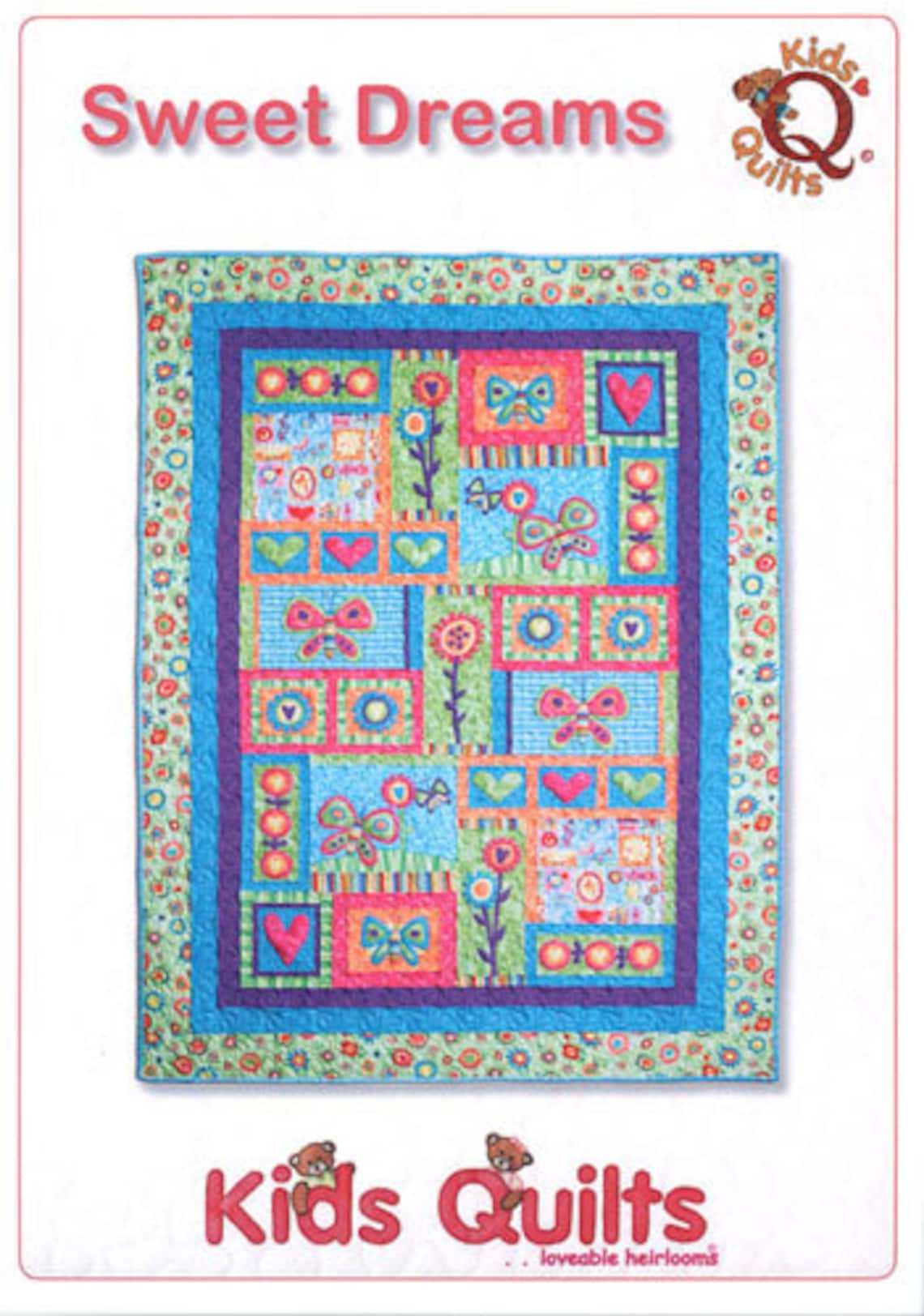 SWEET DREAMS Quilt Pattern ~ Appliqué & Pieced Quilt Sewing Pattern Cot ...