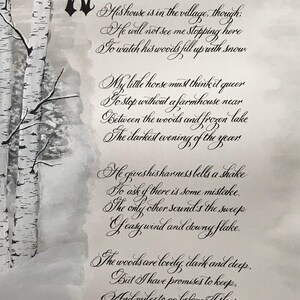 Robert Frost/stopping by the Woods on a Snowy Evening/print of Original ...