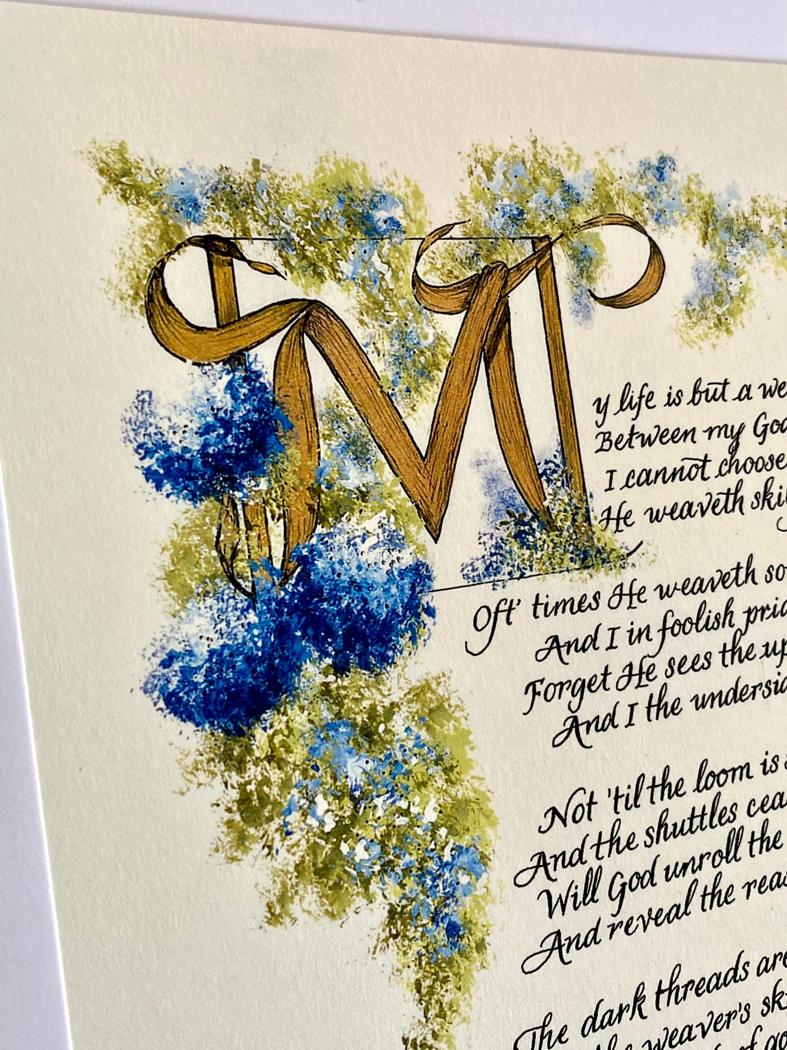 Corrie Ten Boom Poem Print: Blue Hydrangea Tapestry Art (8.5x11 Paper ...