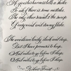 Robert Frost/stopping by the Woods on a Snowy Evening/print of Original ...