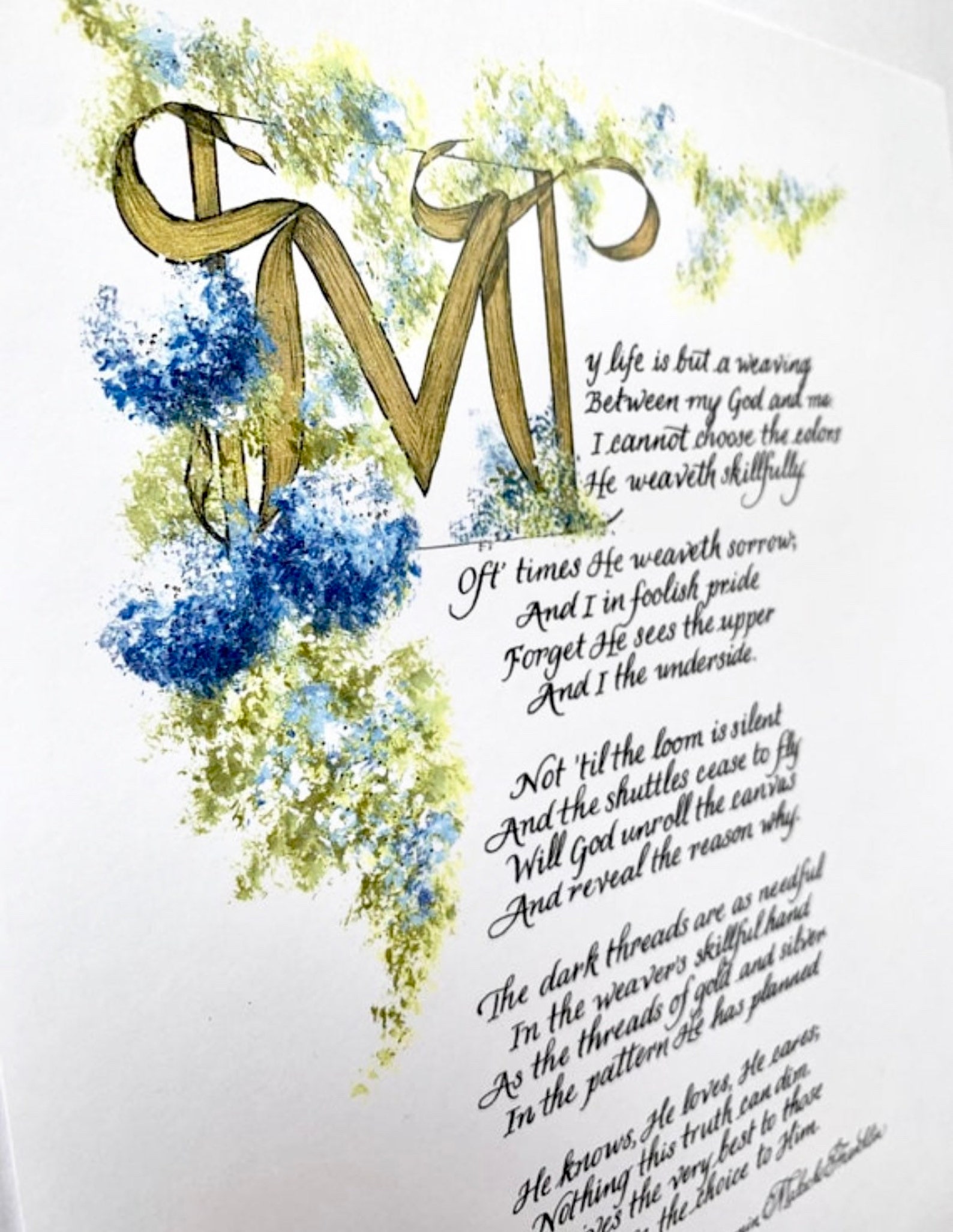 My Life is but a Weaving/tapestry Poem/blue Hydrangea/the Tapestry ...