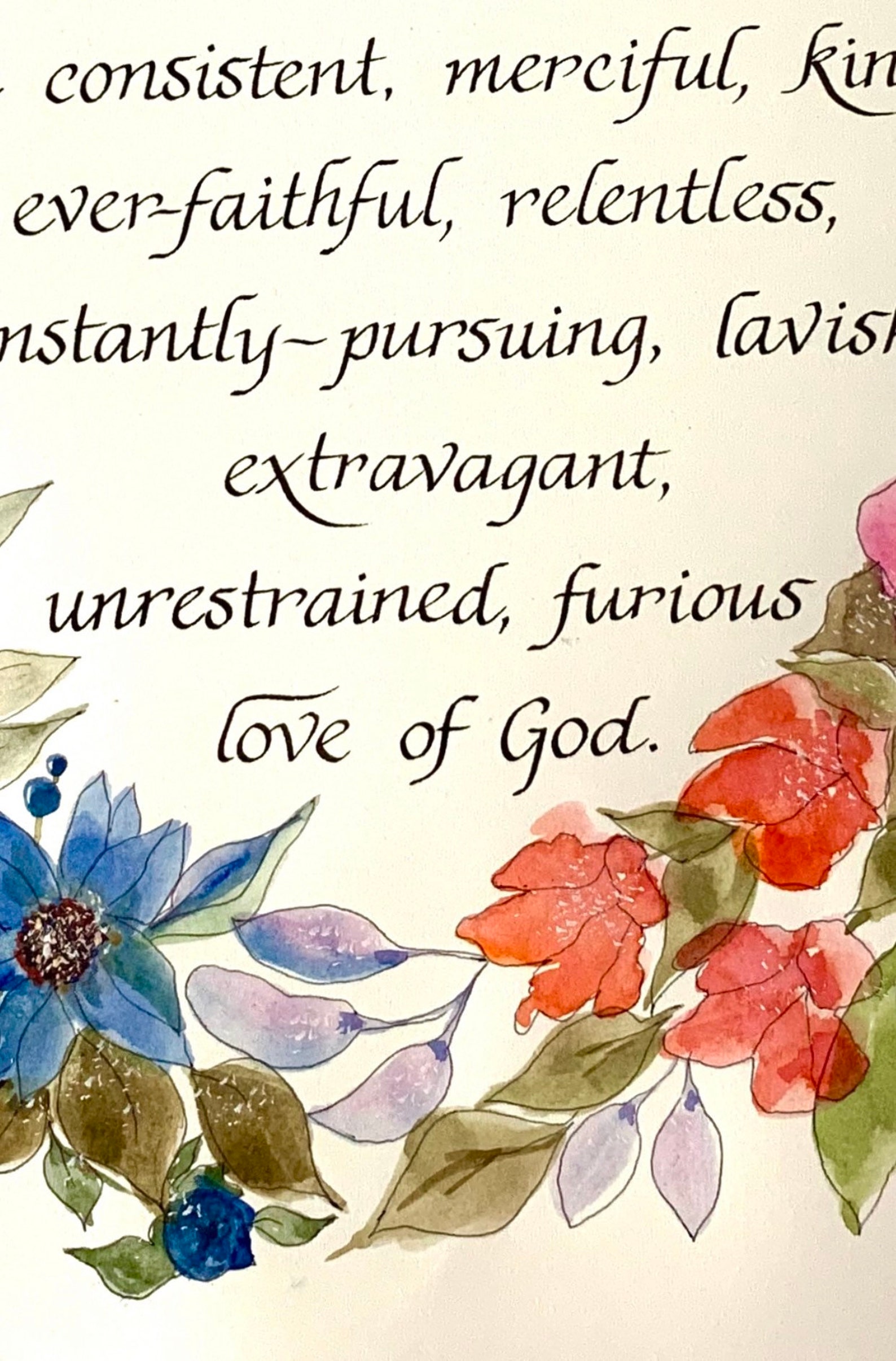 Hebrew/water Color/hesed/hebrew/strength/winsor and - Etsy