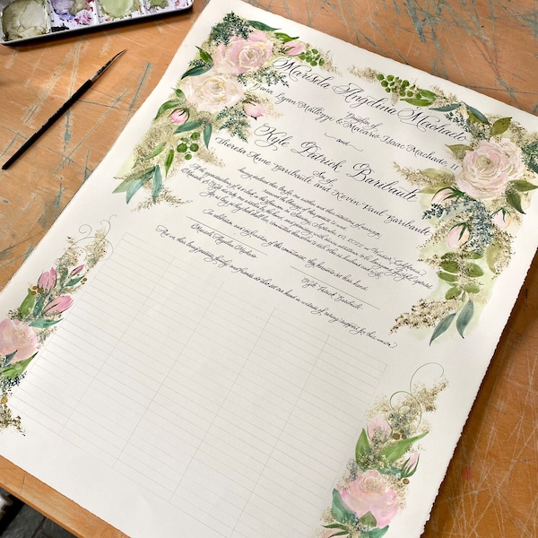 Quaker Marriage Certificate - Etsy