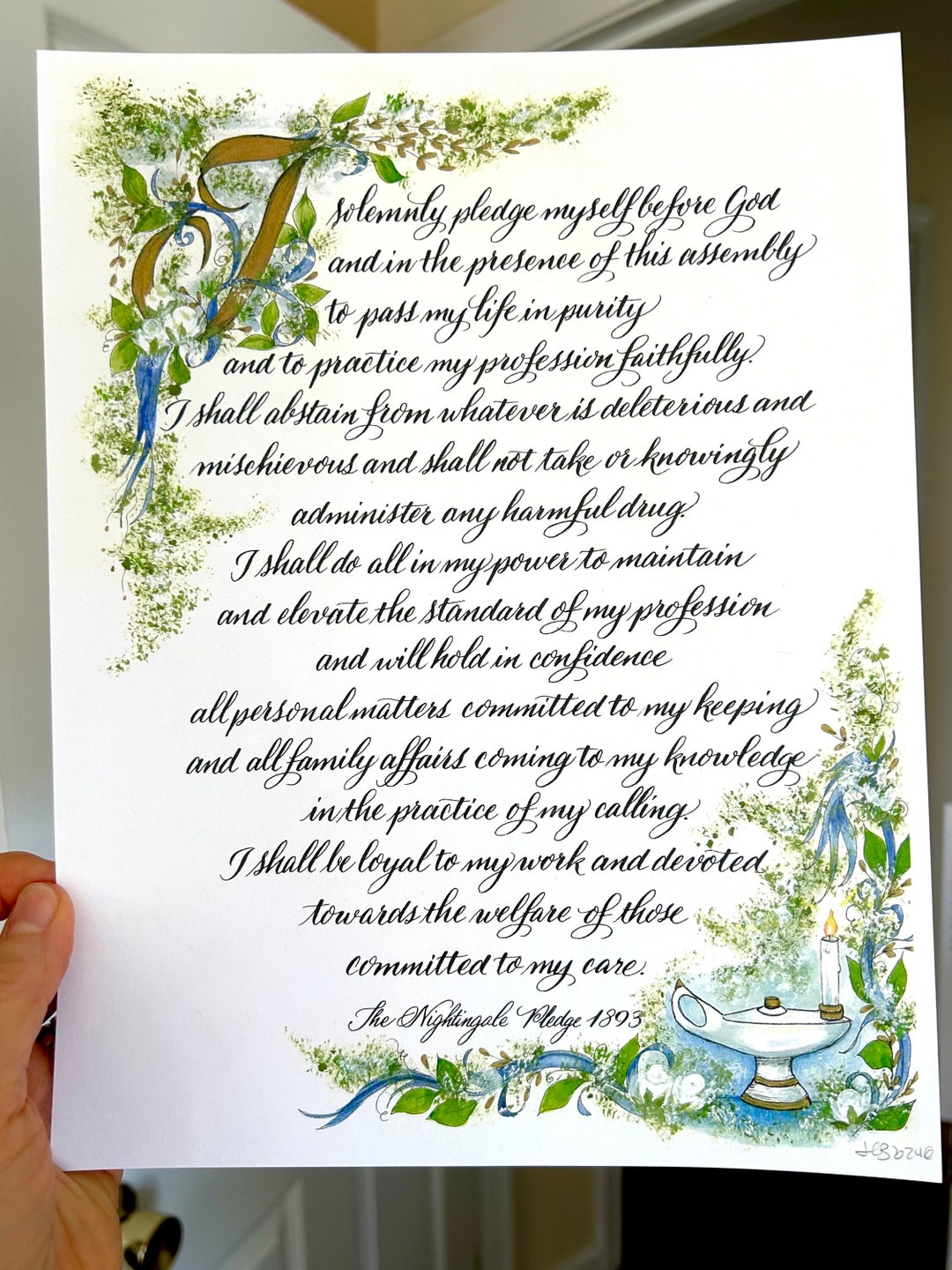 Nurses Pledge/nightingale Pledge/nurses Graduation/nightingale Art ...