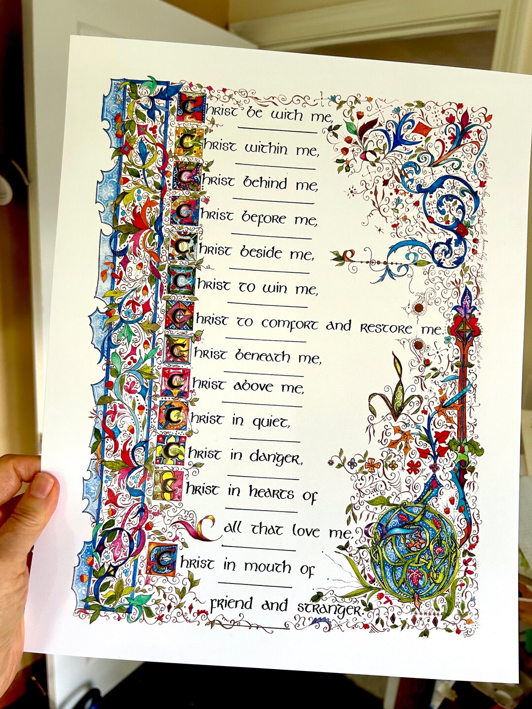 Christ Be With Me/ Prayer of St. Patrick/11x14/print of - Etsy