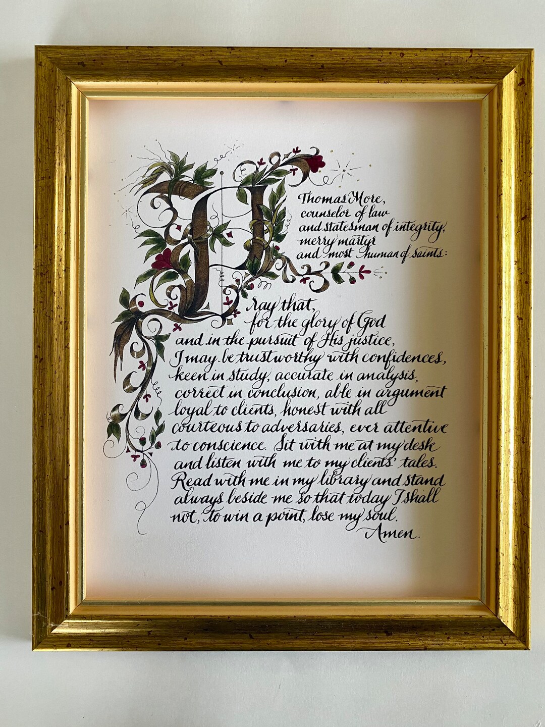 Lawyers Prayer/print of Original Hand Done/8.5x 11/thomas More ...