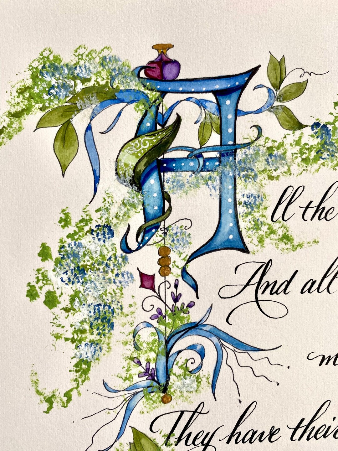 William Shakespeare Quote Print: All the World's a Stage, Blue ...
