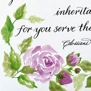 Bible Art/colossians 3:23-24/teen Gift/print of Original/calligraphy ...