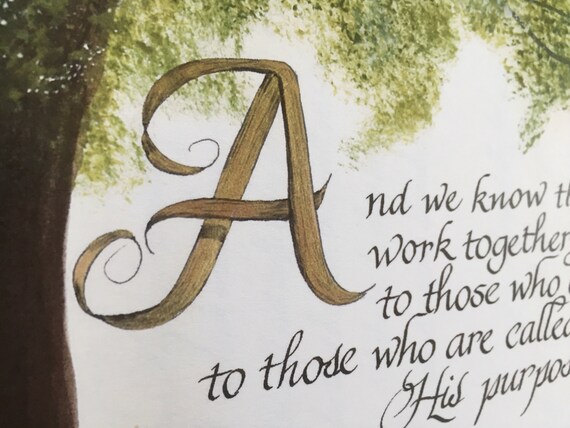 Romans 8:28/bible Art/calligraphy/print of Original/paper Only | Etsy