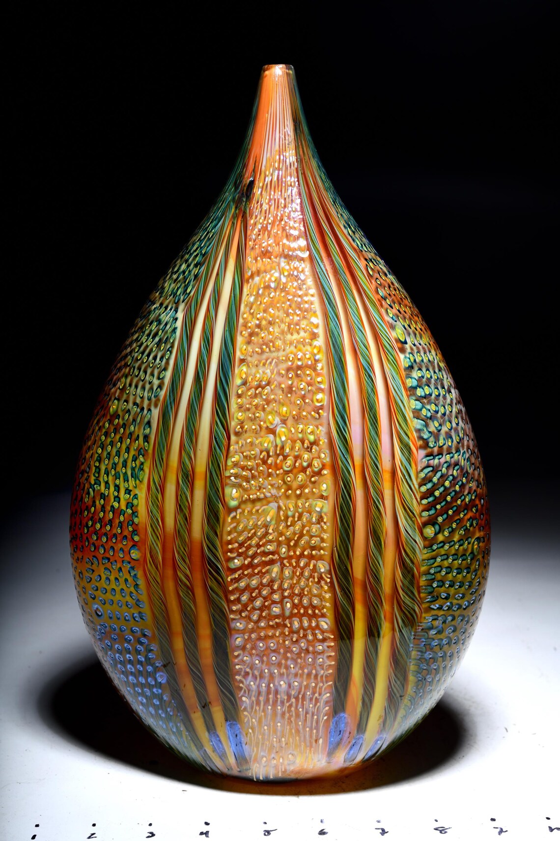 DOTS Series Hand Blown Glass Tear Drop in Purple, Green, Blue, and ...