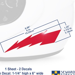 Set of 2 Lightning Bolt Decals, Motorcycle Helmet Sticker Kit, 3M ...