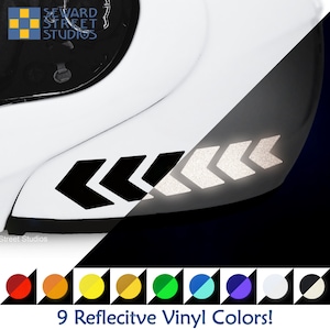 Set of 2 Reflective Chevron Decals, Racing Stripes Motorcycle Helmet ...