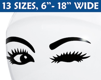 Winking Eyes Decal, Eye Lashes Wink Car Window Sticker, Woman Eyelashes ...