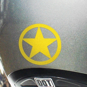 Circle Star Reflective Decal, Sheriff Star Helmet Sticker, Classic Star ...